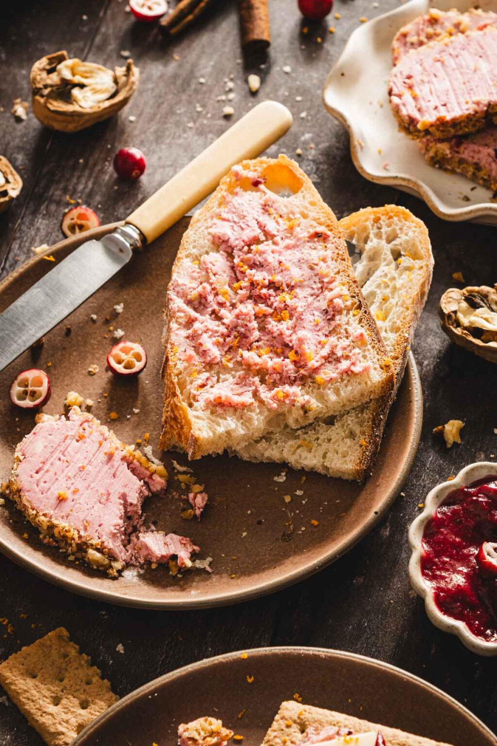 Cranberry Sauce Compound Butter With Roasted Walnuts