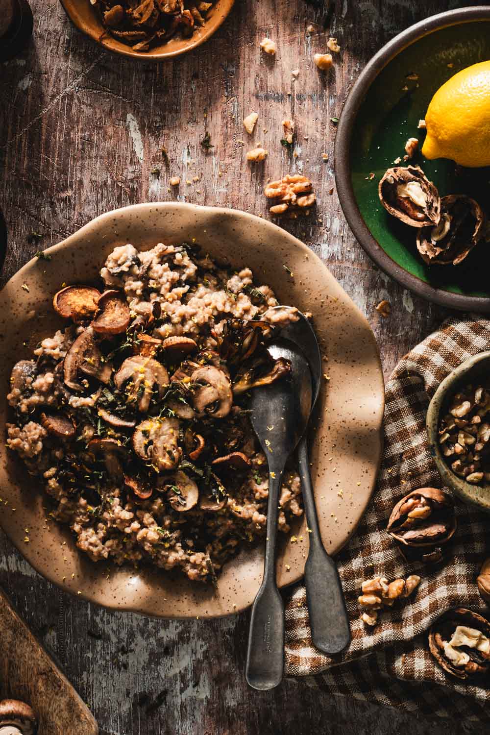 Creamy Mushroom Risotto with Walnuts Recipe