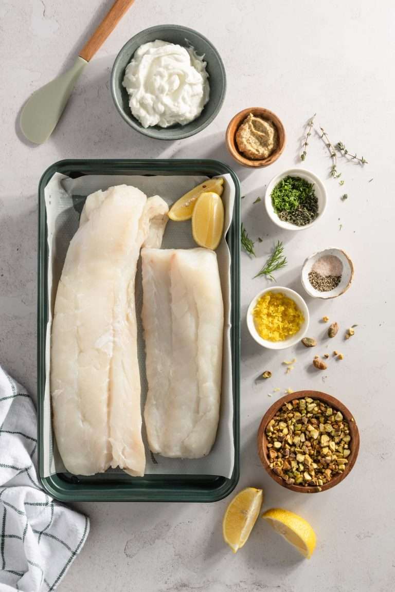 Pistachio and Herb crusted smoked cod - My Omni Kitchen