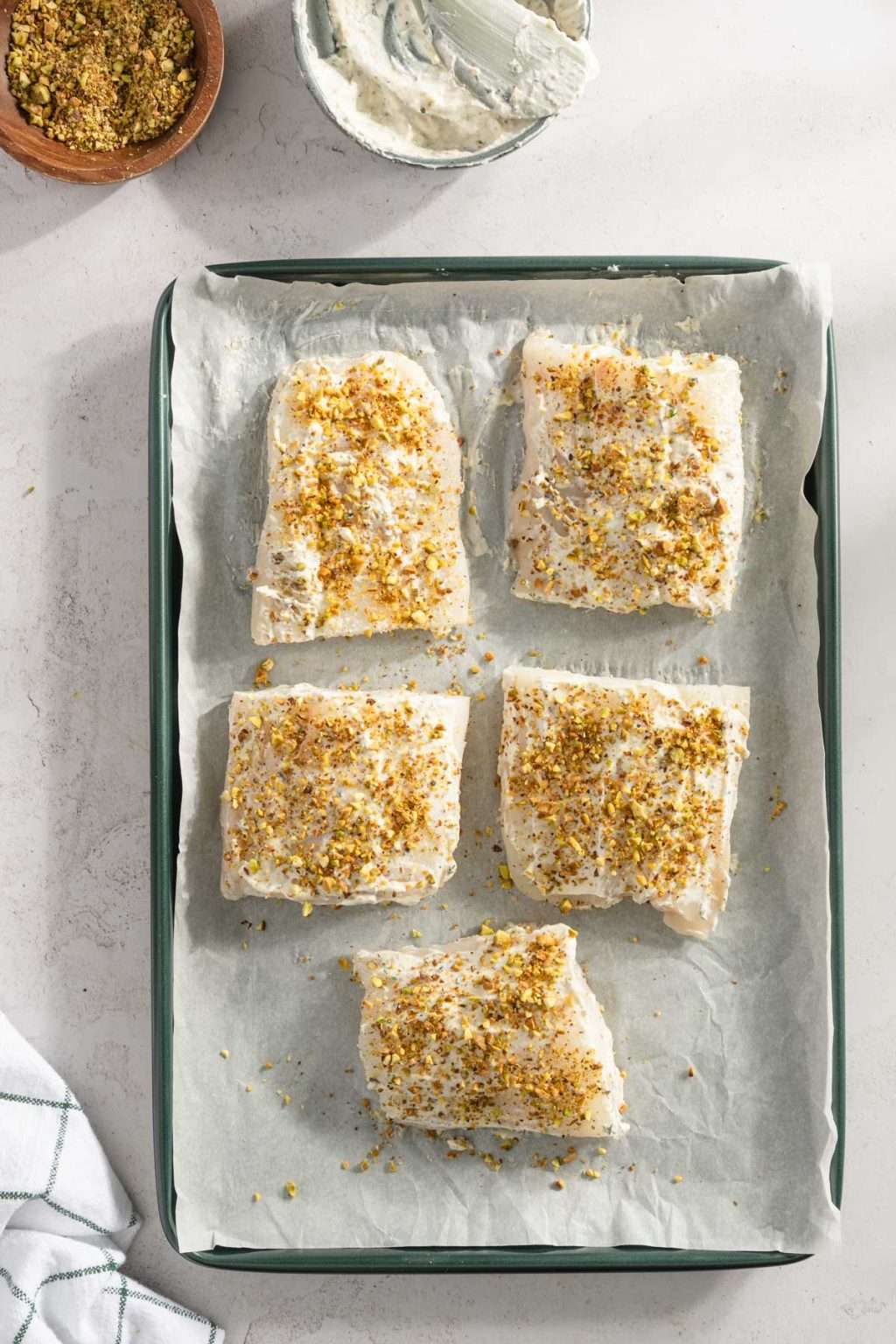 Pistachio and Herb crusted smoked cod - My Omni Kitchen