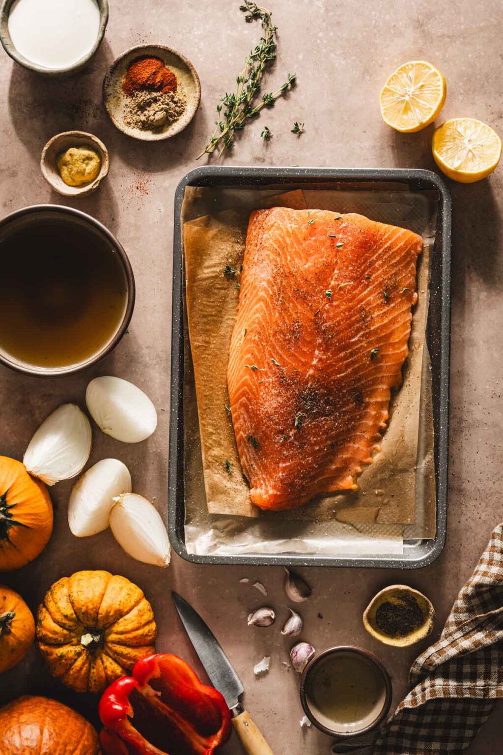 Hearty Fall Pumpkin with Salmon Soup Recipe