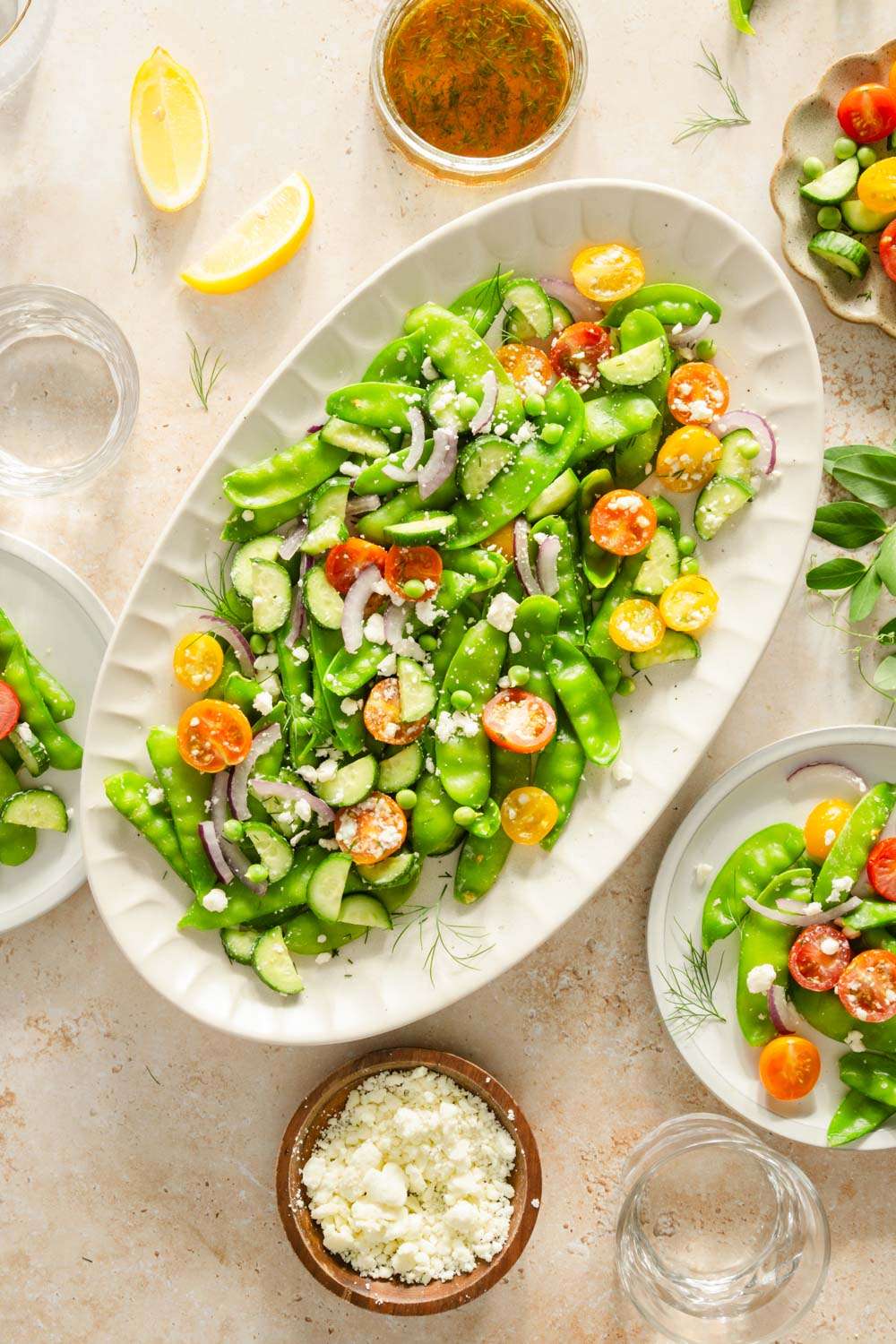 Fresh Snow Pea With Feta Salad Recipe - My Omni Kitchen