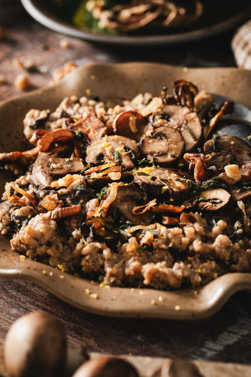 Creamy Mushroom Risotto with Walnuts Recipe