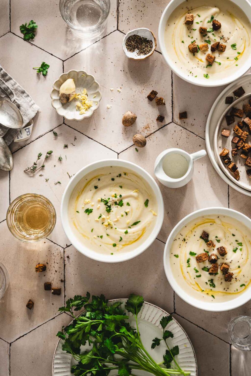 Roasted White Root Vegetable Creamy Winter Soup